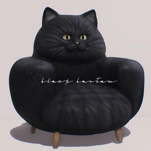 Second Life Marketplace - [Black Bantam] Black Cat Chair